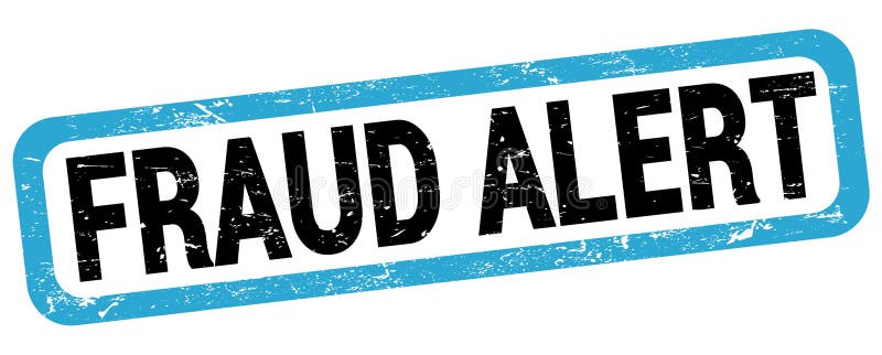 FRAUD ALERT Text Written on Blue-black Rectangle Stamp Stock ...