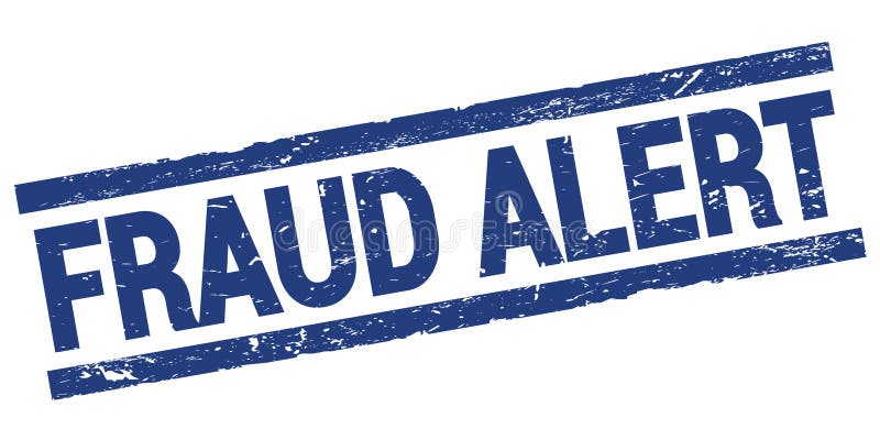 FRAUD ALERT Text on Blue Rectangle Stamp Sign Stock Illustration ...