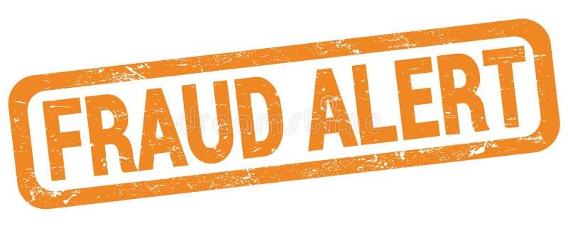 FRAUD ALERT Text Written on Orange Rectangle Stamp Stock Illustration ...