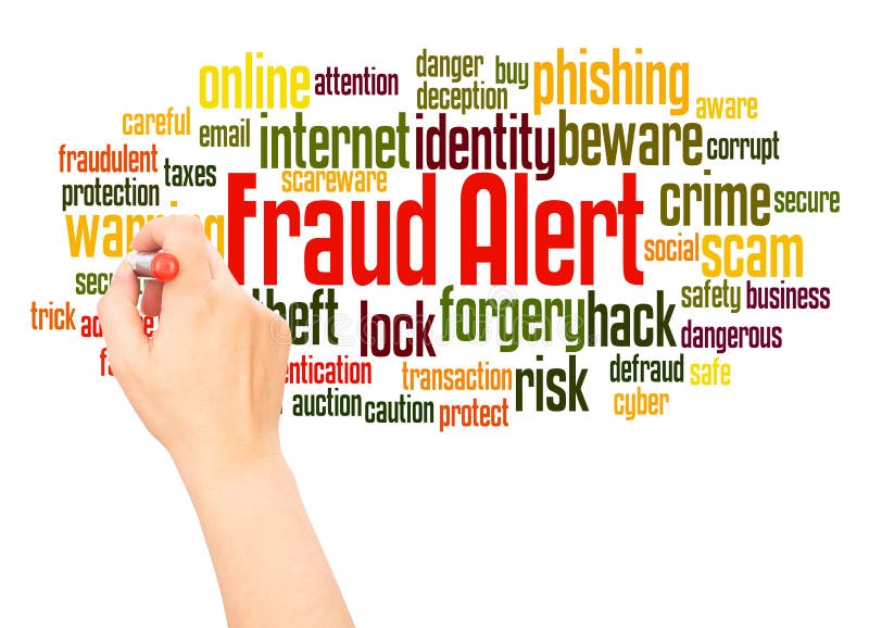 Fraud Alert Word Cloud Hand Writing Concept Stock Illustration ...