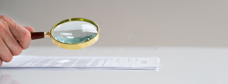 Fraud Auditor Using Magnify Glass Stock Photo - Image of check ...