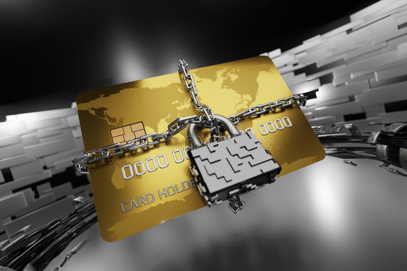 Fraud with Bank Cards. Credit Card Data Security Stock Illustration ...