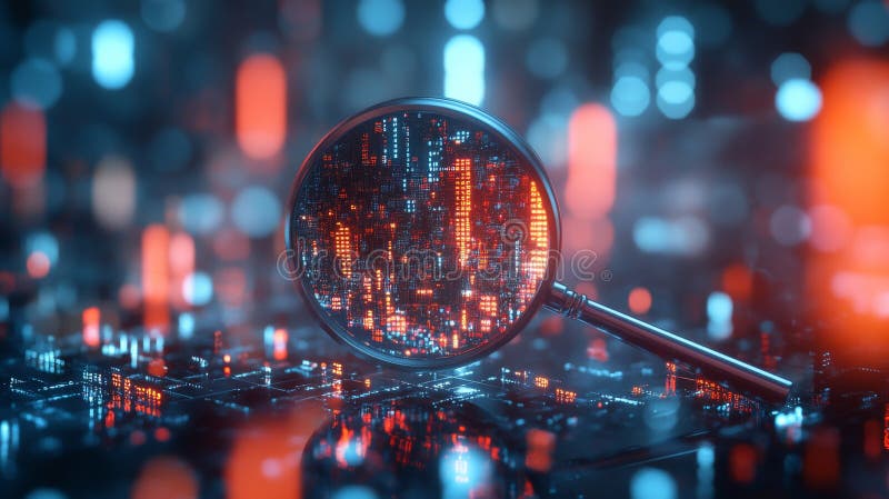 The Fraud Detection Concept Shows a Magnifying Glass Examining a ...