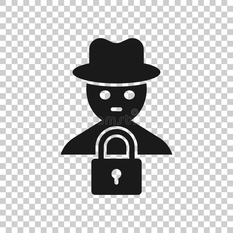 Fraud Hacker Icon in Flat Style. Spy Vector Illustration on Black Round ... Fraud Hacker Icon in Flat Style. Spy Vector Illustration on Black Round ...