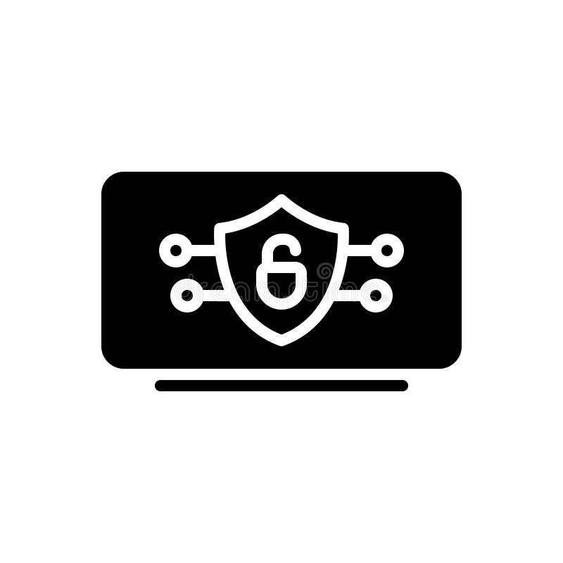 Black Solid Icon for Fraud, Hacker and Computer Stock Vector ...