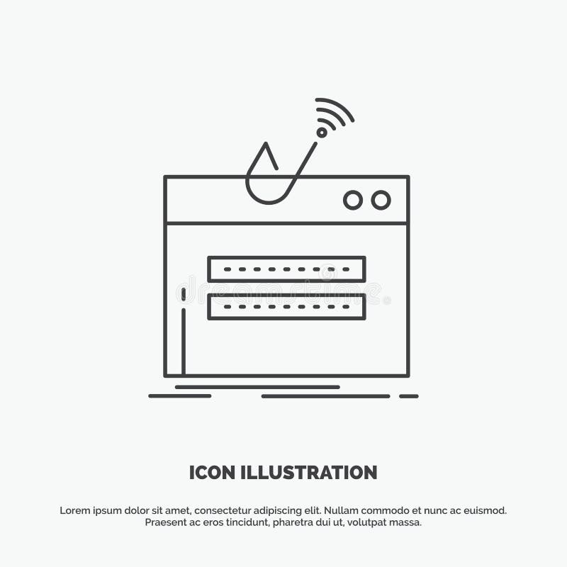 Fraud, Internet, Login, Password, Theft Icon. Line Vector Gray Symbol ...