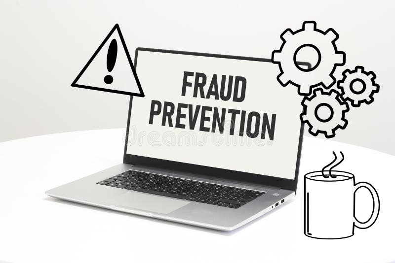 Fraud Prevention is Shown Using the Text Stock Photo - Image of online ...
