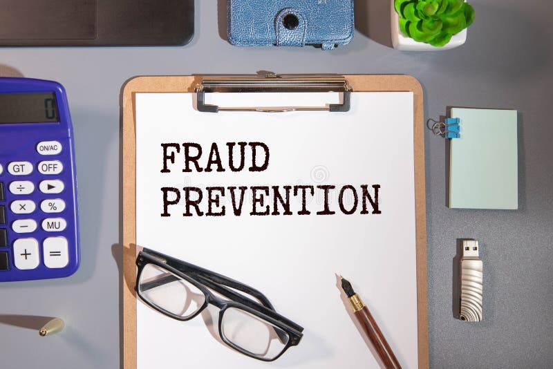 FRAUD PREVENTION Text on Sticky on Grey Background Stock Image - Image ...