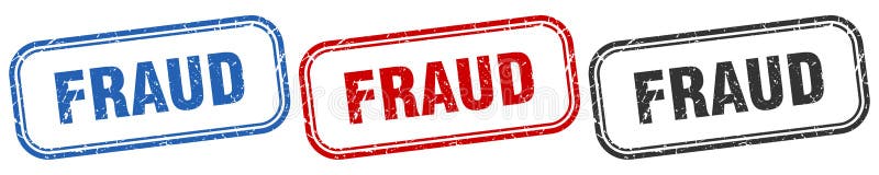Fraud Square Isolated Sign Set. Fraud Stamp Stock Vector - Illustration ...