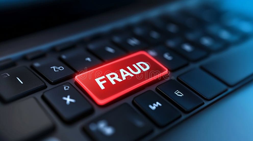 Fraud Text on the Red Button on Computer Keyboard Stock Image - Image ...