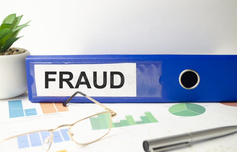Fraud Text Written on a Blue File Folder Stock Image - Image of ...