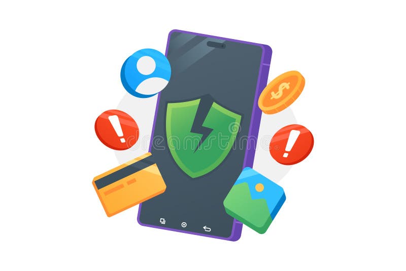 Fraud Cyber Attack on Smartphone Vector Illustration. Stock Vector ...