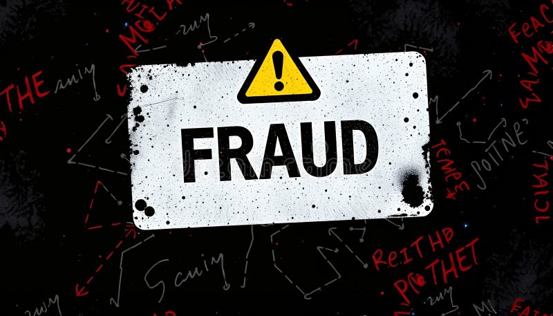 Fraud Warning Sign on White Banner Danger Scam Concept Stock ...