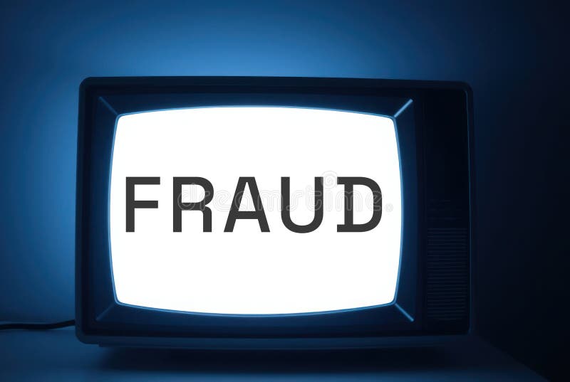 Fraud Word Text on Tv Screen Stock Illustration - Illustration of crime ...