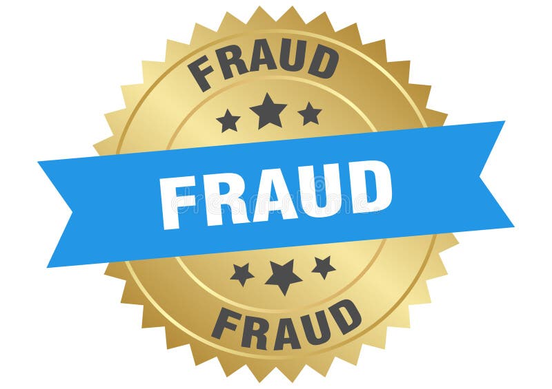 Fraude. Fraude Em Azul E Dourada, Isolada Em Fundo Transparente ...