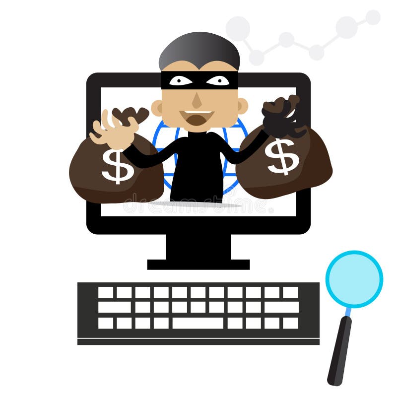 The Fraudulent Computer , Internet Thief Graphics Stock Illustration ...
