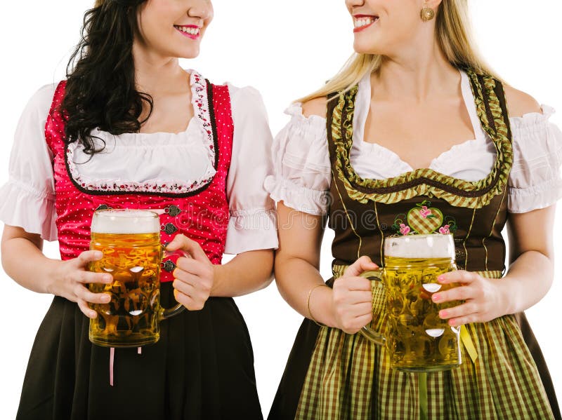 Oktoberfest-Server Mit Bier Und Lächeln Stockbild - Bild von herrlich ...