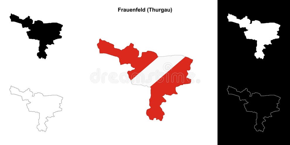 Frauenfeld outline map stock vector. Illustration of blank - 335024118