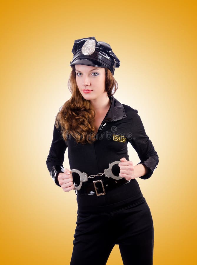 Polizei-Frau stockbild. Bild von fetisch, kaukasisch - 17436105
