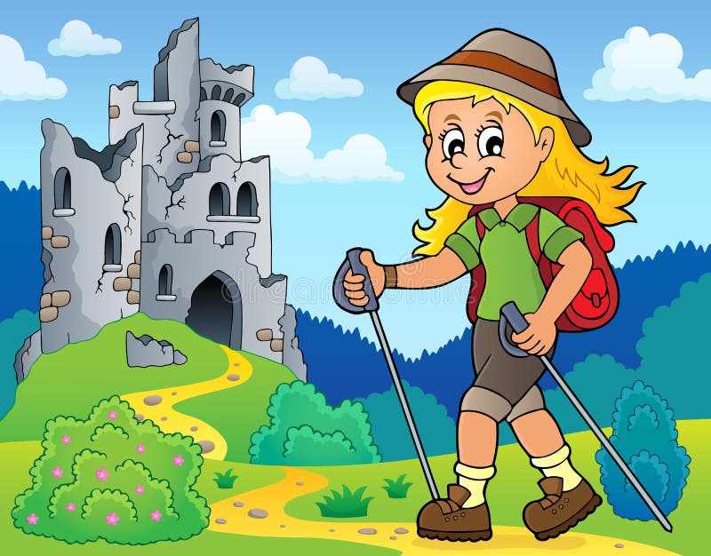 Bild Mit Dem Wandern Von Thema 2 Vektor Abbildung - Illustration von ...