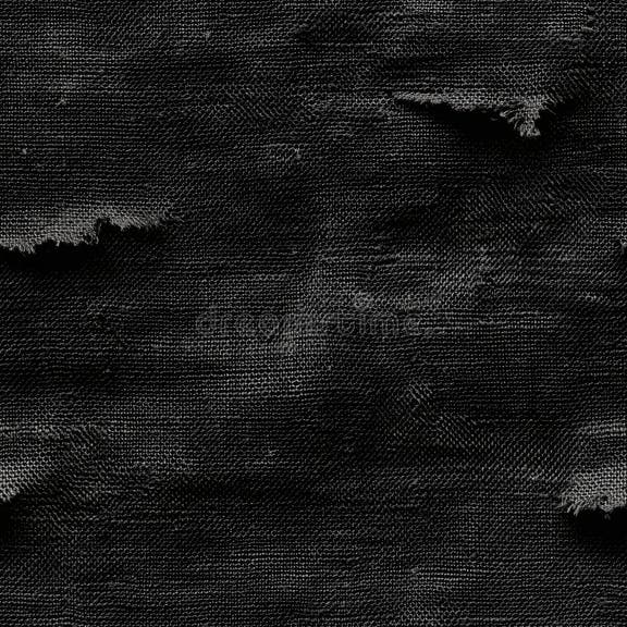 Frayed Black Fabric Texture with Worn Distressed Pattern Stock Photo ...