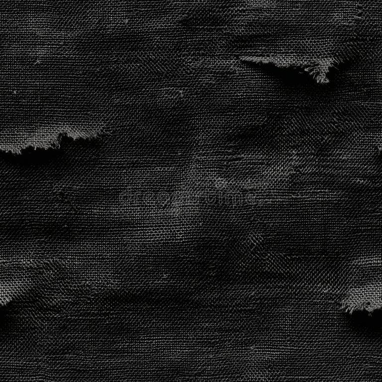 Frayed Black Fabric Texture with Worn Distressed Pattern Stock Photo ...