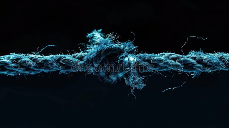 The Frayed Blue Rope.AI Generated Image Stock Photo - Image of macro ...