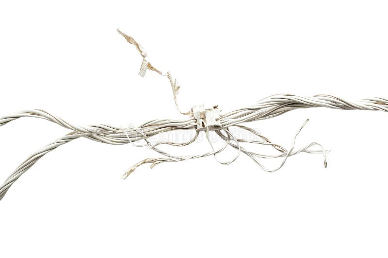 Frayed Electrical Cord on Transparent Background Stock Illustration ...