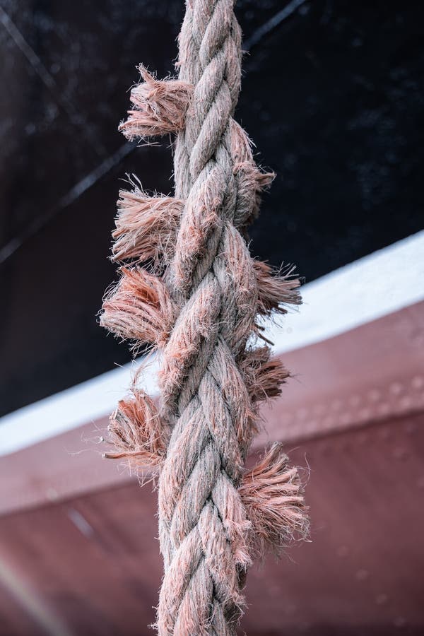 Frayed Mooring Rope and Ship Stock Image - Image of wear, aged: 262642371