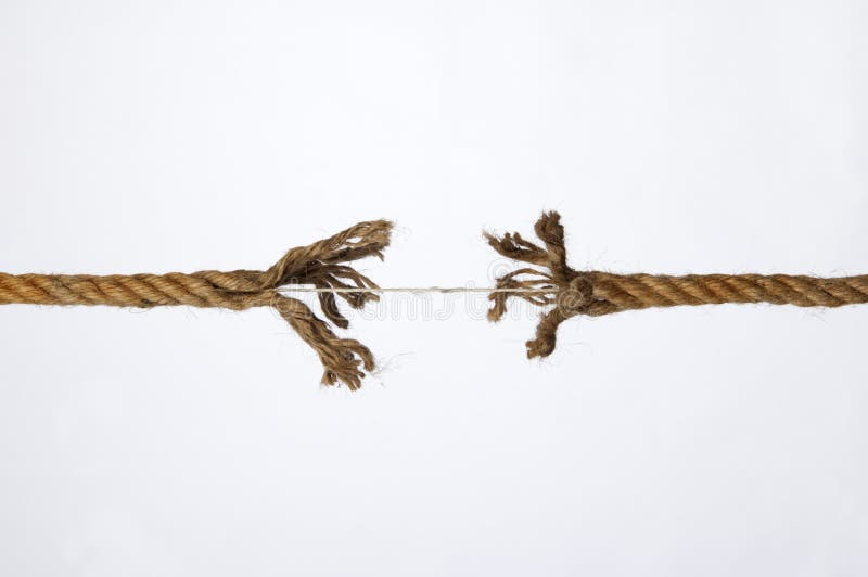 Frayed Rope about to Break stock image. Image of strength - 4704425