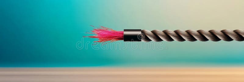 Frayed Rope End Close Up a Closeup of a Damaged Steel Rope Symbolizing ...