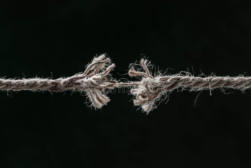 Frayed rope about to break stock image. Image of frayed - 267062485