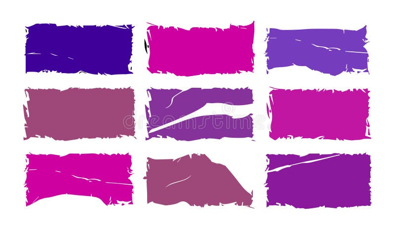 Frayed Scraps of Paper Vector Illustration Set. Grunge Rectangles ...