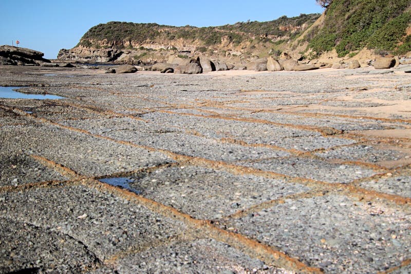 Frazer Beach Australia Rock Platform Joint Sets Stock Photo - Image of ...