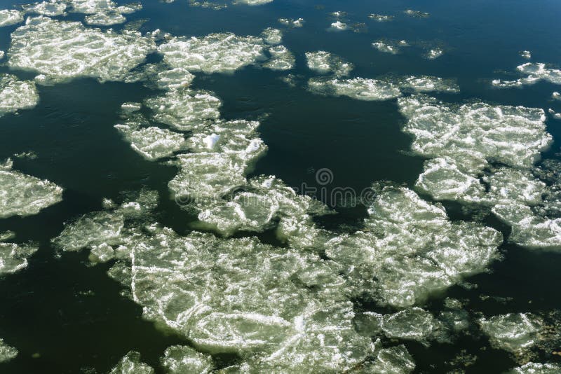 Frazil ice on the river. stock photo. Image of seasonal - 65504608