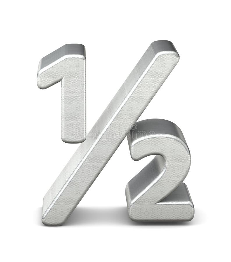 Frazione Simbolo 1/2 Struttura Argentata 3d Illustrazione di Stock ...