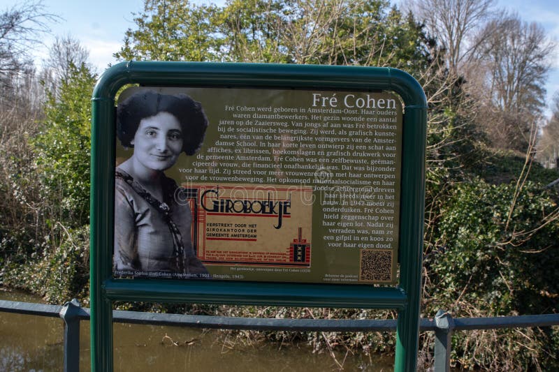 Fre Cohen Historical Bridge Sign Amsterdam Netherlands 5 3 2025 Stock ...