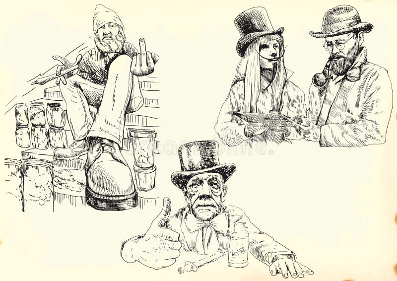 Freaks stock vector. Illustration of drawing, long, caricature - 28380155