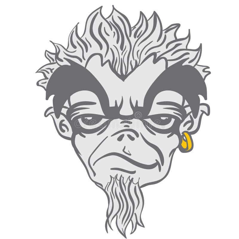 Freaky bearded monster stock illustration. Illustration of male - 48126493