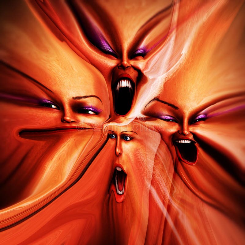 Freaky Female Emotions 18 stock illustration. Illustration of joined ...