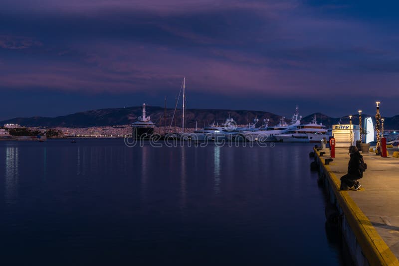 Freattyda, Athens , Greece - Evening View at the Blue Hour Around the ...