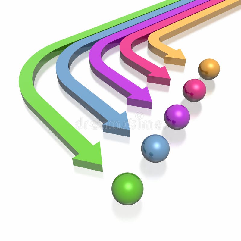 Curva Delle Frecce Spesse 3D Illustrazione Vettoriale - Illustrazione ...