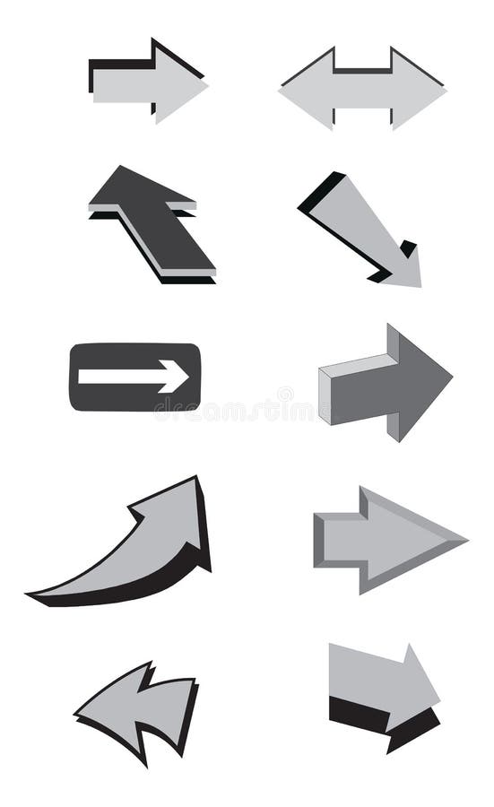 Frecce in Bianco E Nero Di Vettore Illustrazione Vettoriale ...