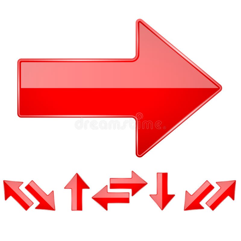 Direzione Rossa 3D Di Scambio Della Freccia Sul Vettore Bianco Del ...
