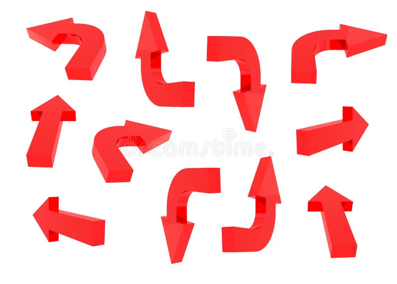 Insieme delle frecce rosse illustrazione vettoriale. Illustrazione di ...