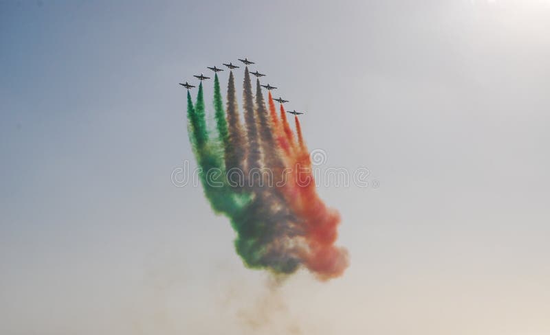 Frecce Tricolori stock photo. Image of airforce, speed - 46317612