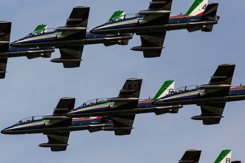 Frecce Tricolori Planes Flying in the Sky during the Demonstration ...
