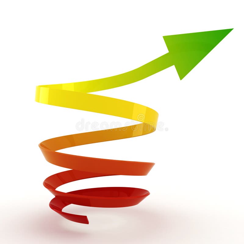 Freccia a spirale rossa 3D illustrazione vettoriale. Illustrazione di ...
