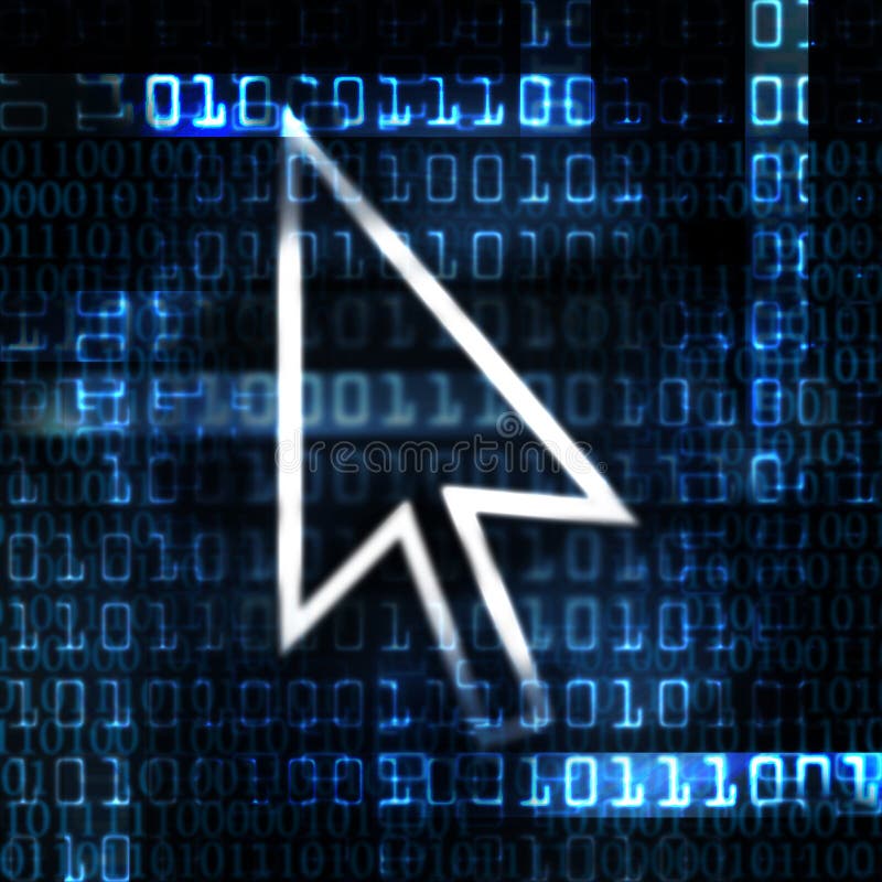 Freccia Del Mouse Del Calcolatore E Codice Binario Illustrazione di ...