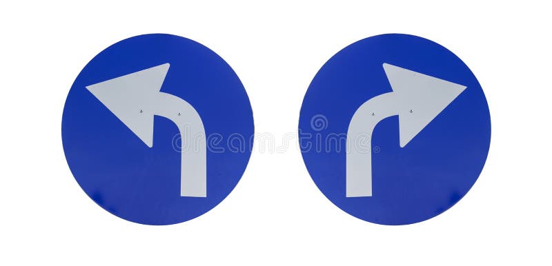 Freccia a Destra E a Sinistra Bianca E Blu Isolata Fotografia Stock ...